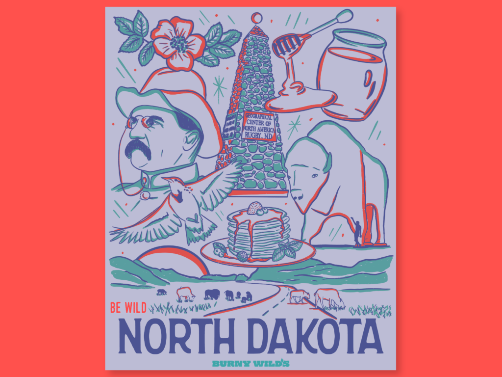 North Dakota State Poster - Digital Download - Burny Wild's