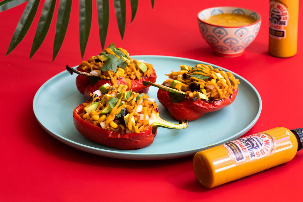 Easy Vegan Stuffed Pepper Recipe - Burny Wild's Adventure Sauce