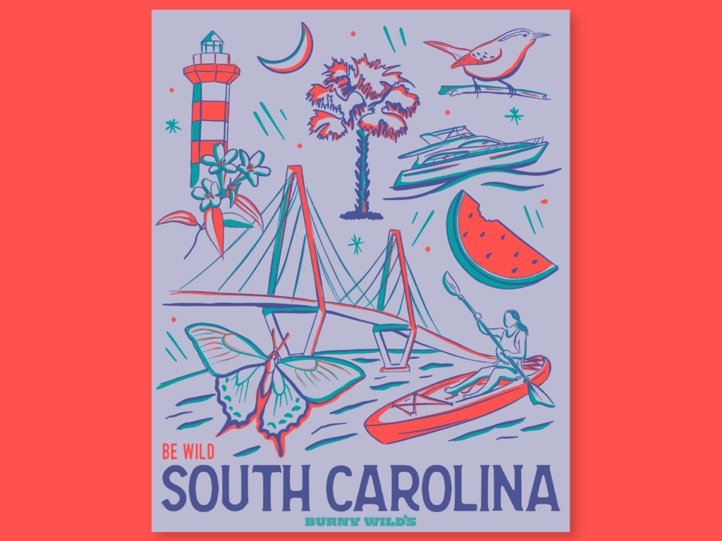 South Carolina State Poster- Digital Download - Burny Wild's