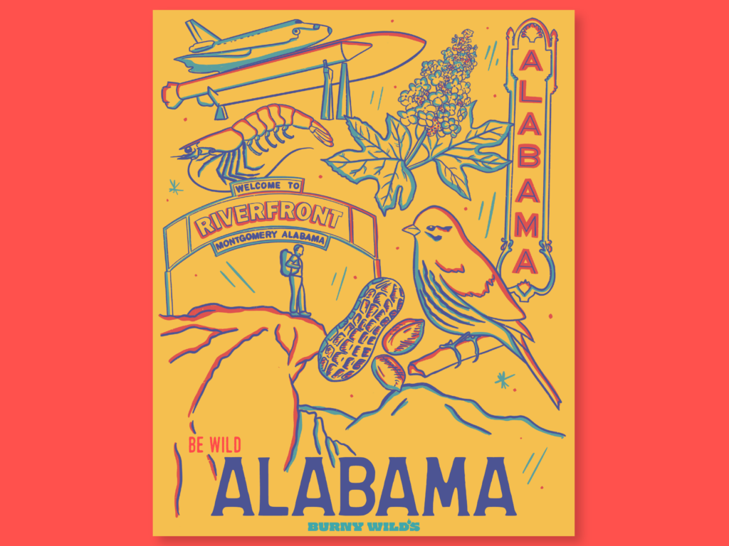 Alabama State Poster - Digital Download - Burny Wild's