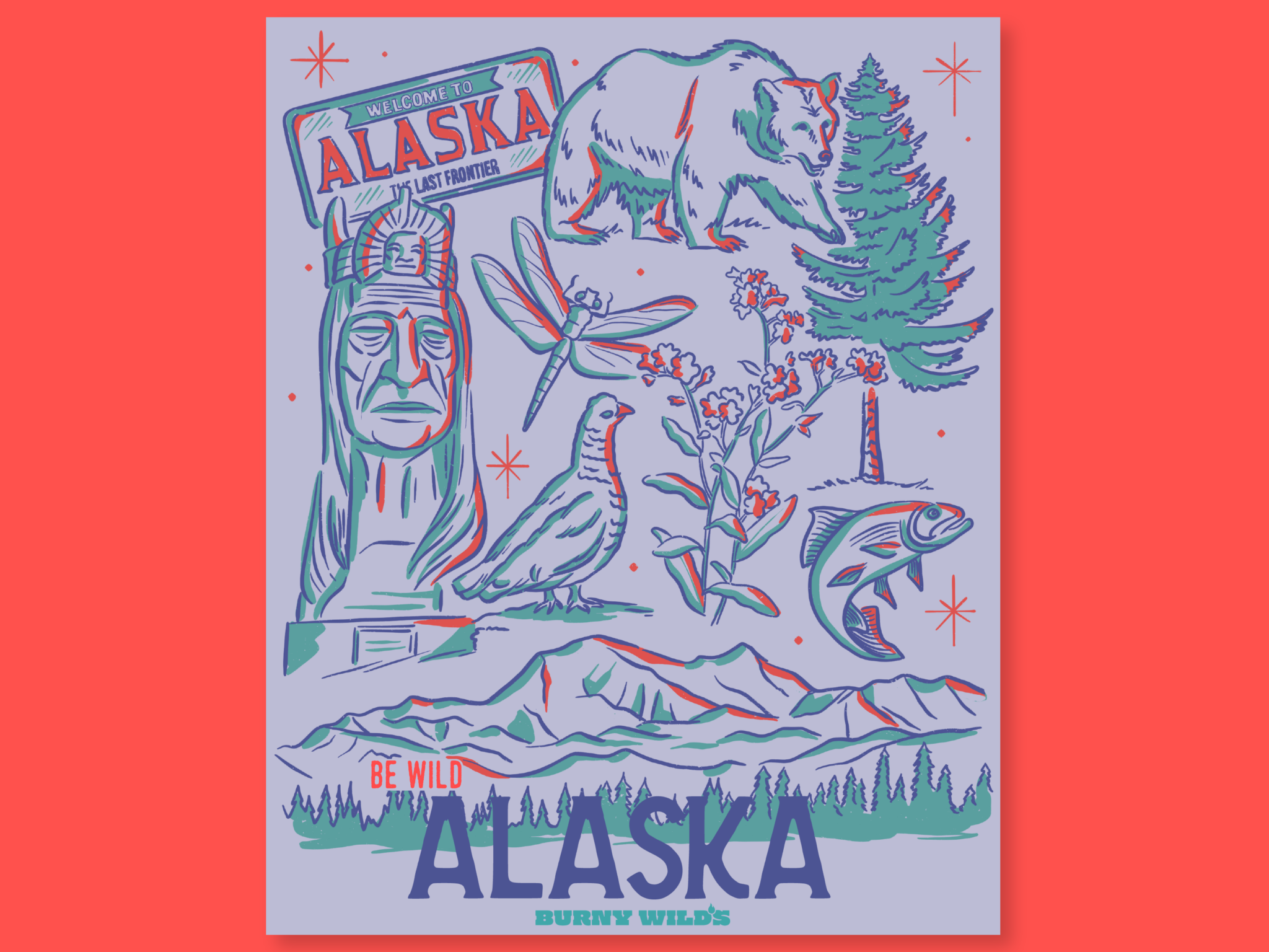 Alaska State Poster - Digital Download - Burny Wild's